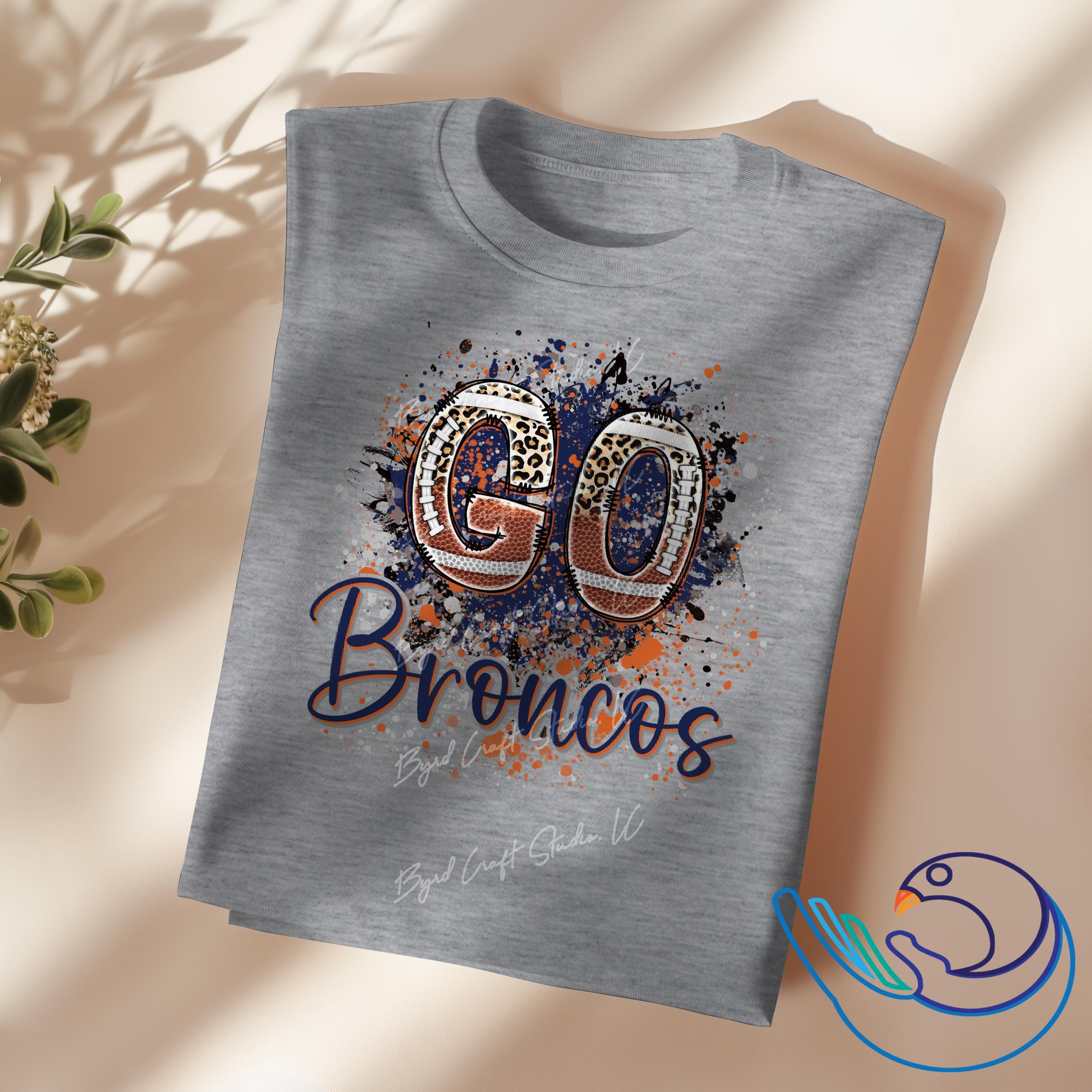 Go Broncos! Game Day Leopard Football Splatter PNG - Etsy