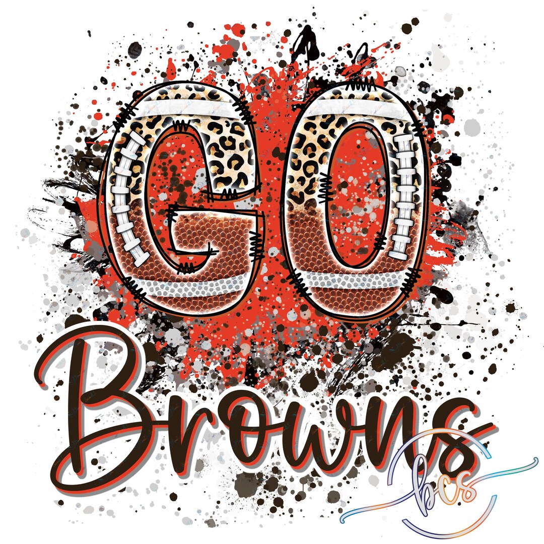 Go Browns! Game Day Leopard Football Splatter PNG - Etsy