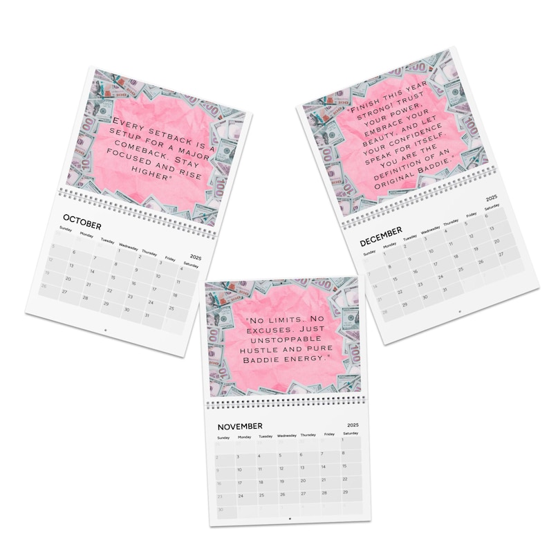 Wall Calendar, Baddie 2025 Calendar Trendy Aesthetic Yearly Planner ...