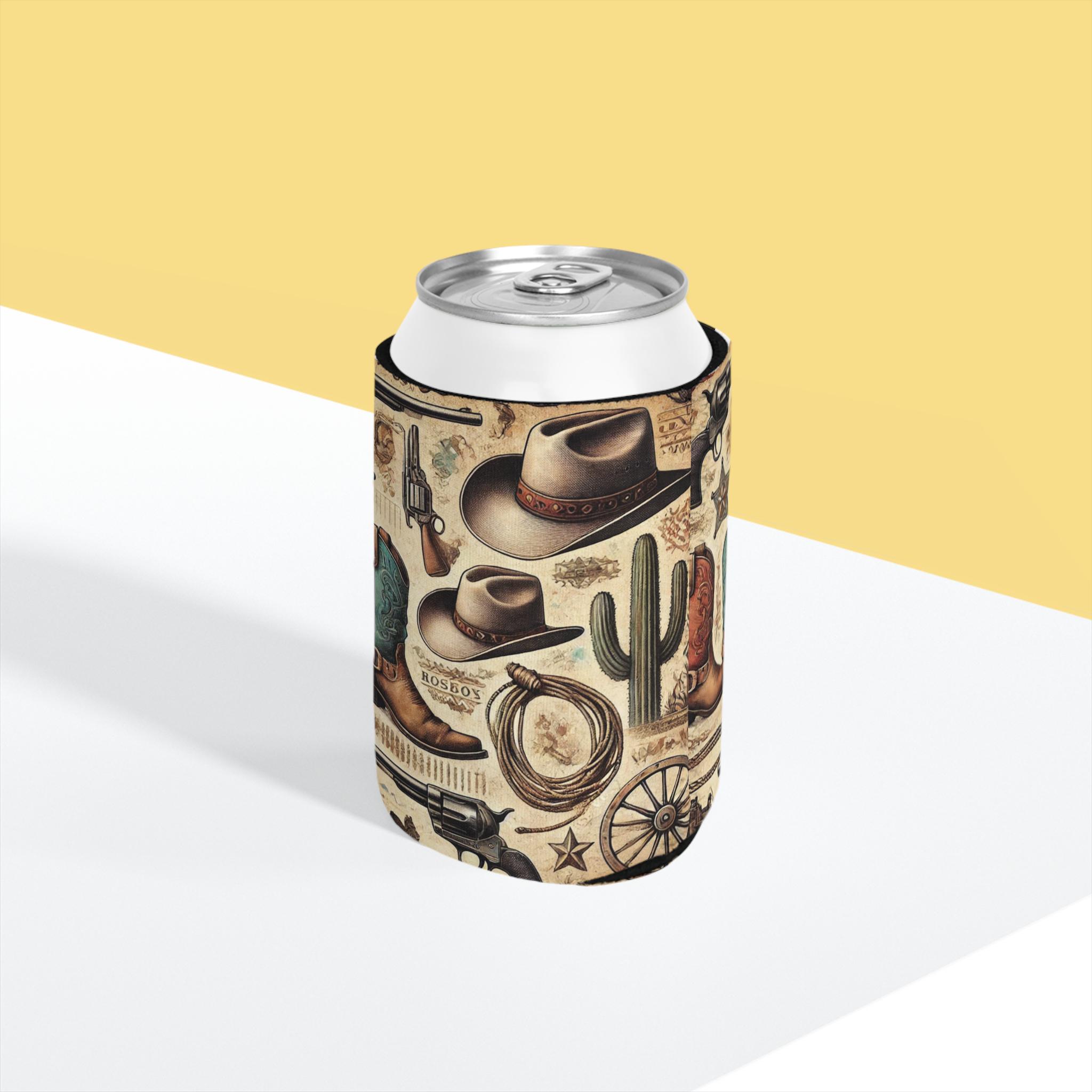 Fun Western Theme Can Coozie Cowboy Cooler Cactus Cozie for Beverage ...