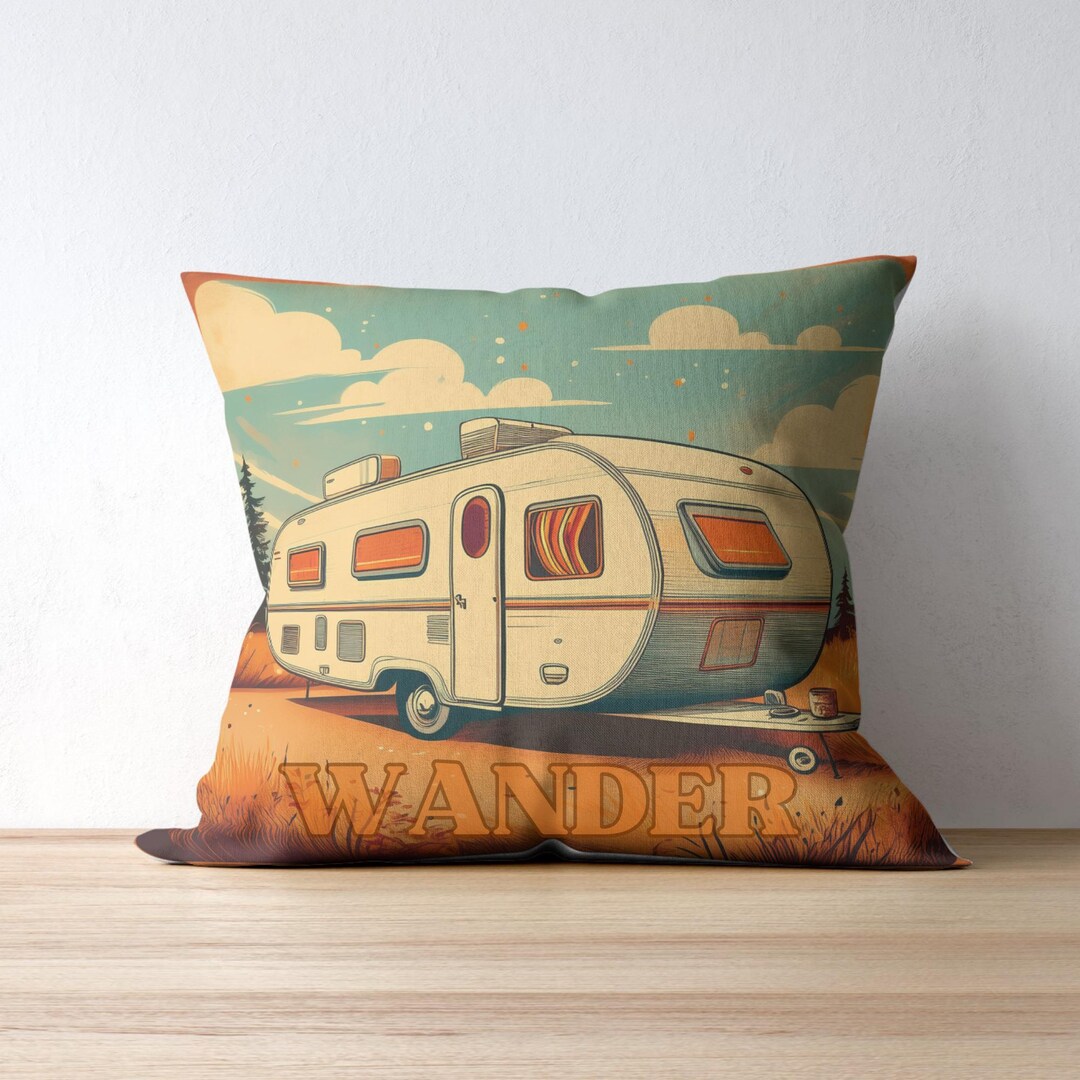 Camping Pillow for Camper Gift for Wanderer Removable Case Pillow for ...