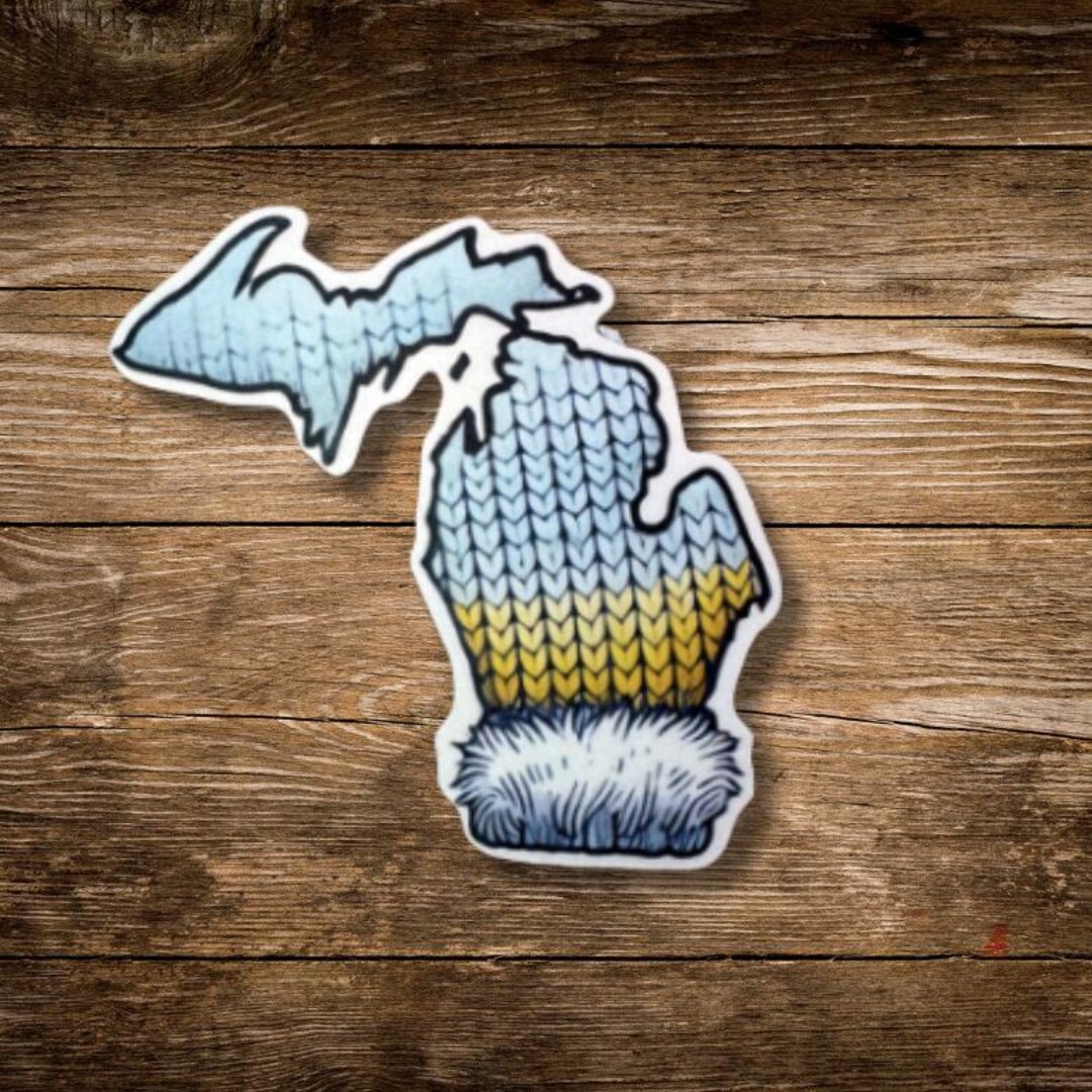 Michigan Mitten Funny Cute Sticker for Laptop Decal Midwest Winter ...