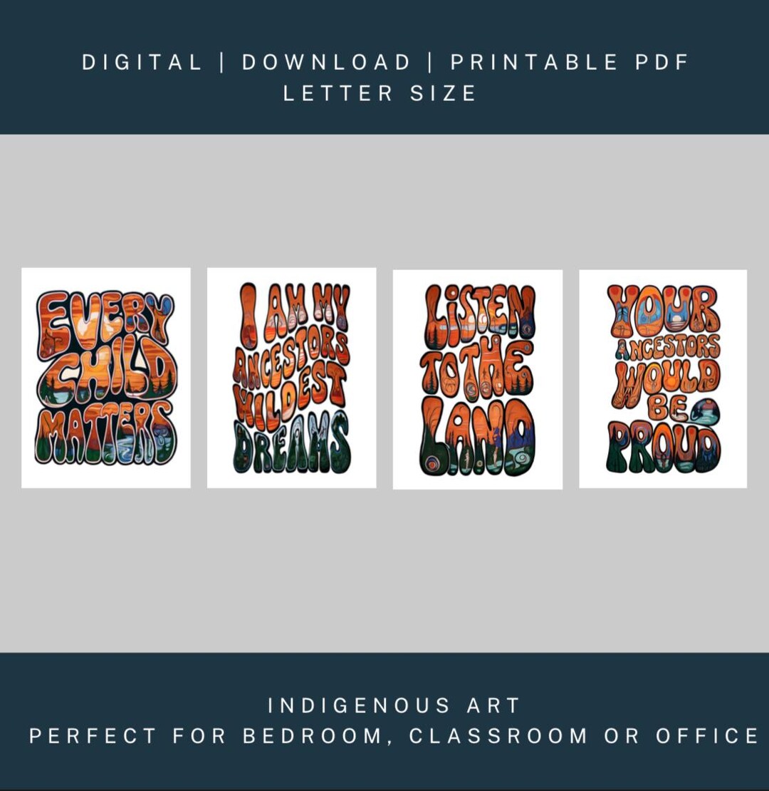 Handmade Indigenous Poster Set | Indigenous Digital Art | Indigenous ...