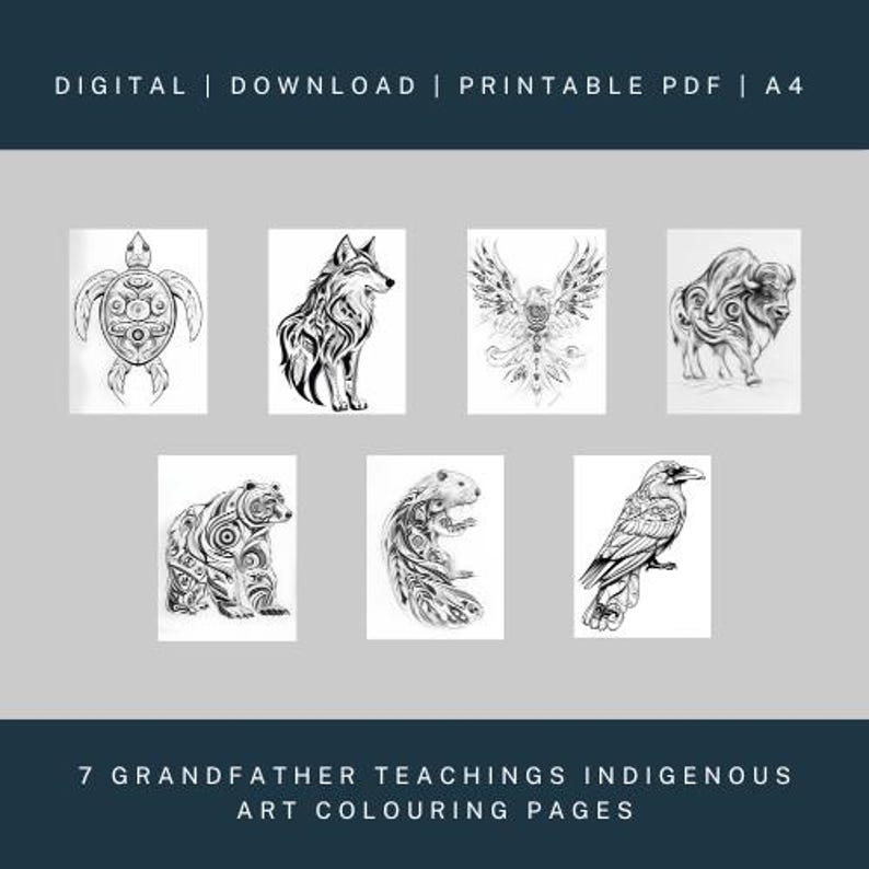 Indigenous | Seven Grandfather Animals | Colouring Pages | Indigenous ...