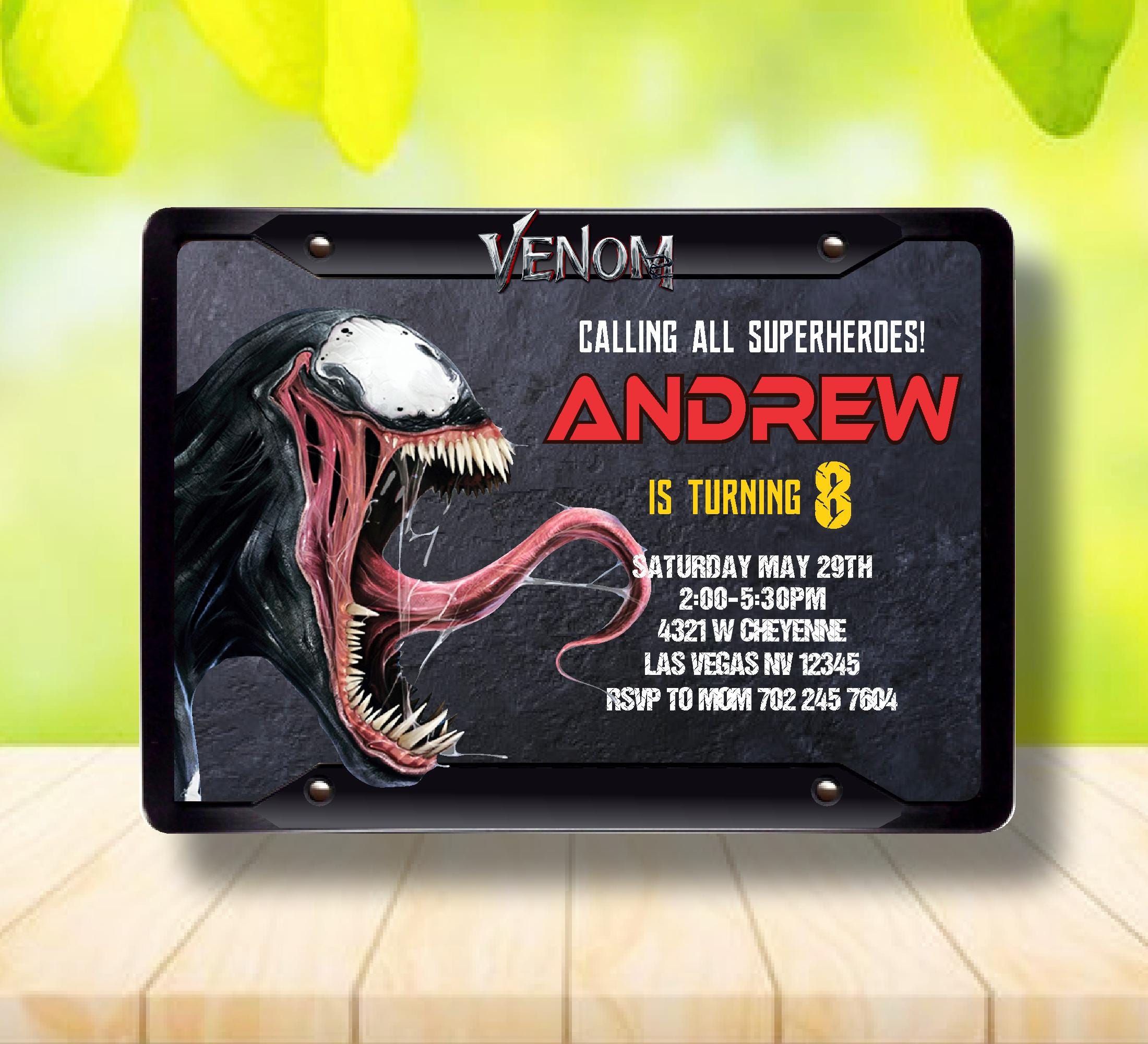 Venom Birthday Invitation, Superhero Birthday Invitation, Avengers ...