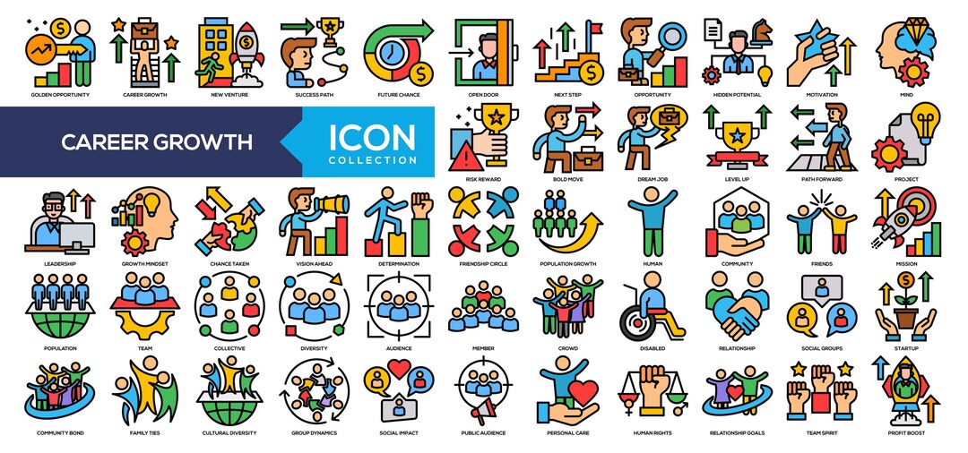 Career Growth Icon Collection: Business & Finance SVG Icons (digital ...