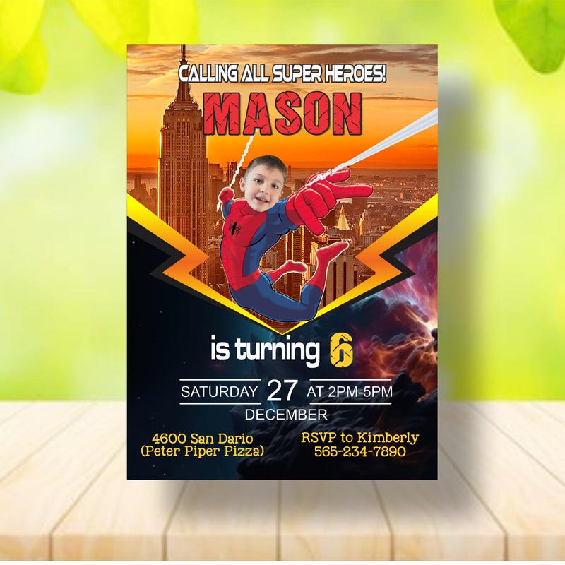 Spiderman Invitation - Etsy