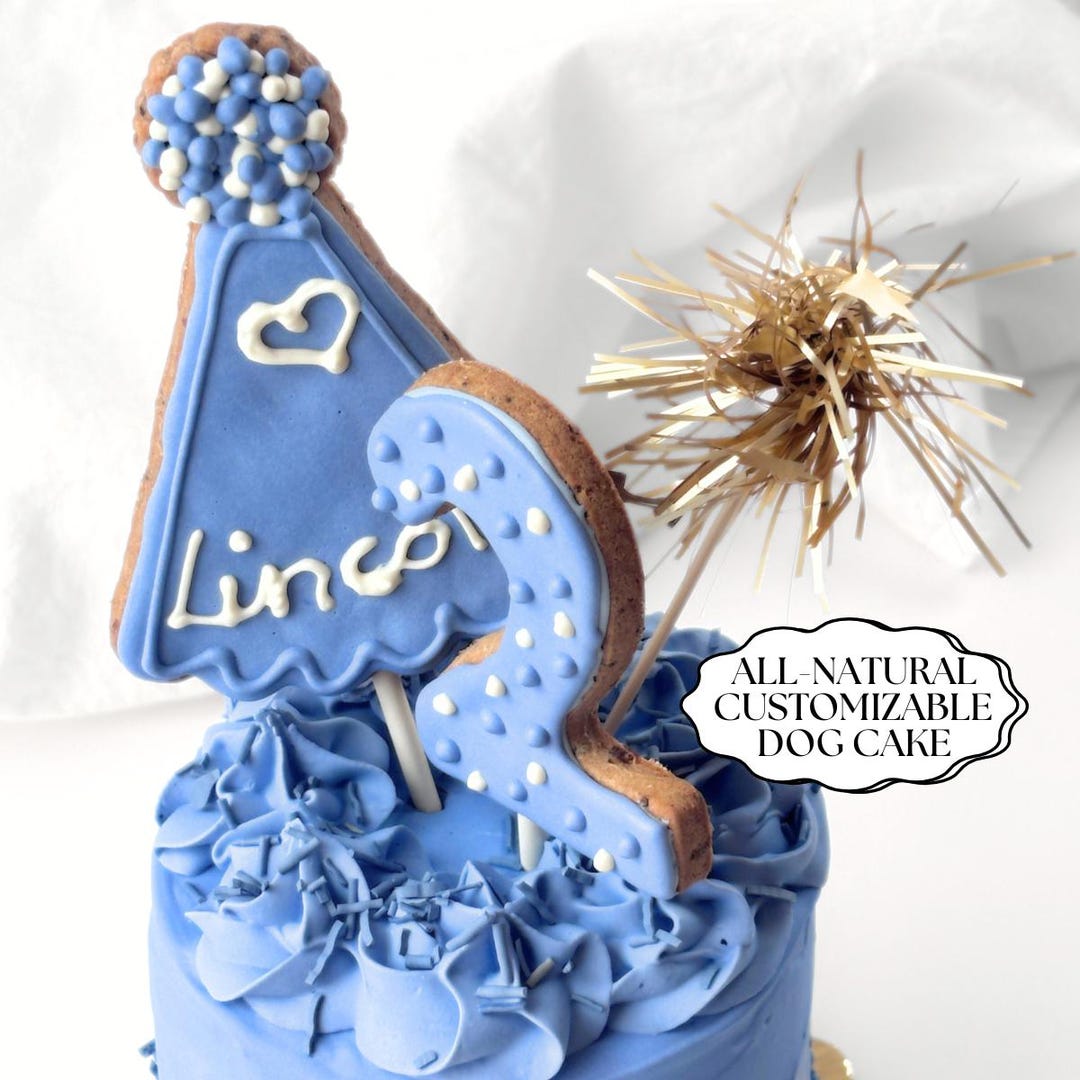 Dog Birthday Cake Blue Dog Cake Peanut Butter and Banana Personal Dog ...