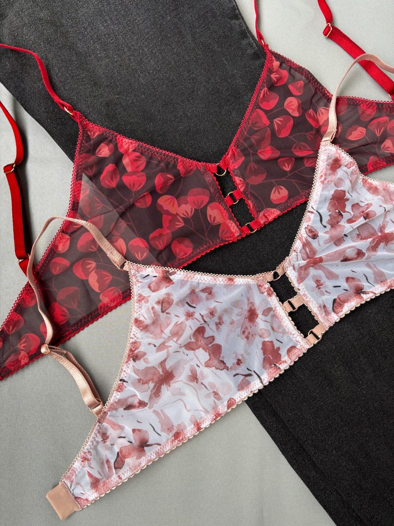 Honeymoon Mesh Lingerie, Purple Erotic Set, Mesh Revealing Underwear ...