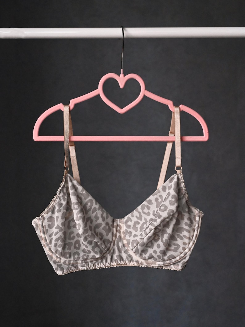 Leopard Beige Lingerie Set, Bra and Panty Set, Animal Print Underwear ...