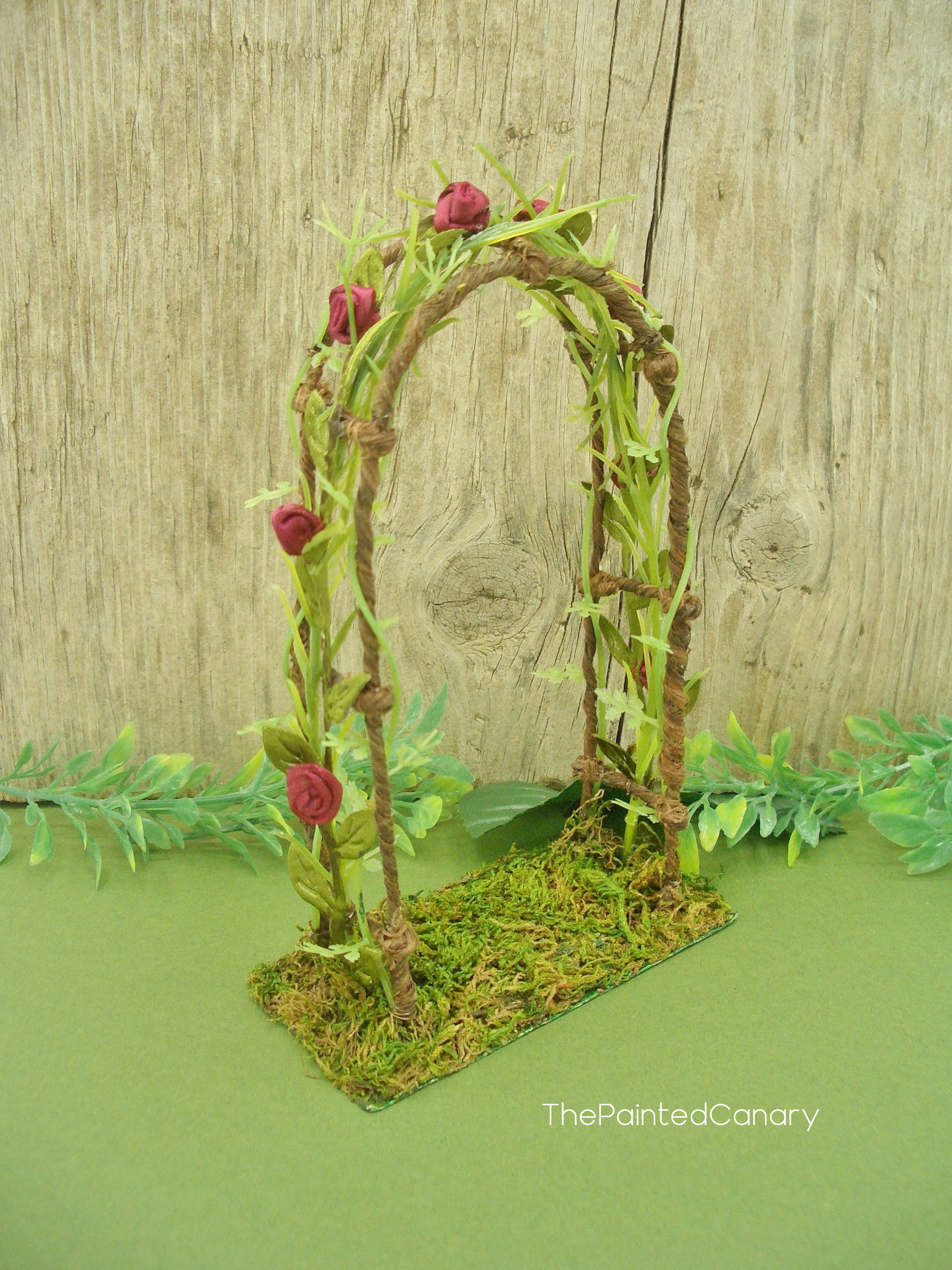 Handmade Fairy Garden Arbor Arch, Miniature Faerie Flower Trellis ...
