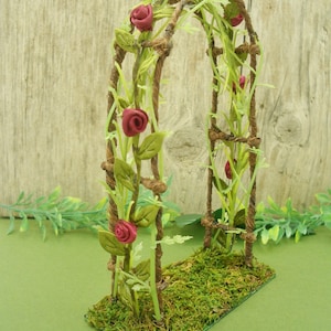Handmade Fairy Garden Arbor Arch, Miniature Faerie Flower Trellis ...