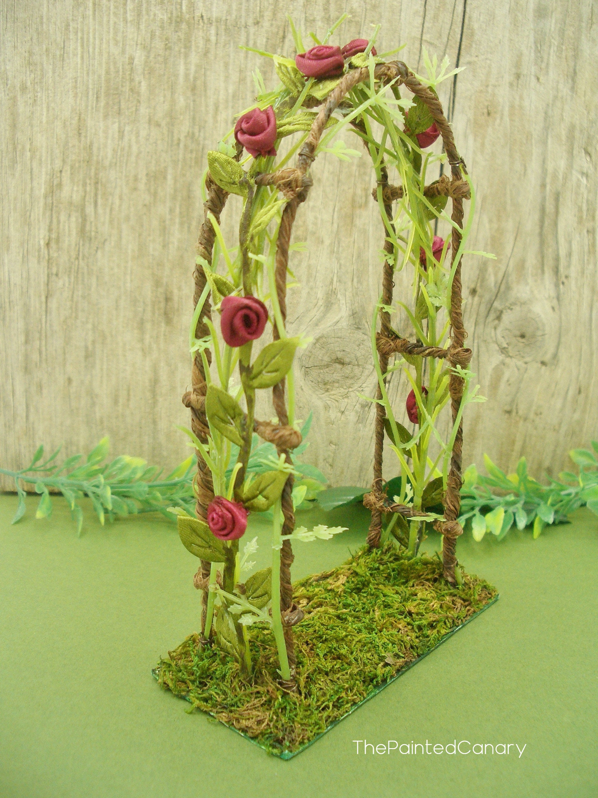 Handmade Fairy Garden Arbor Arch, Miniature Faerie Flower Trellis ...