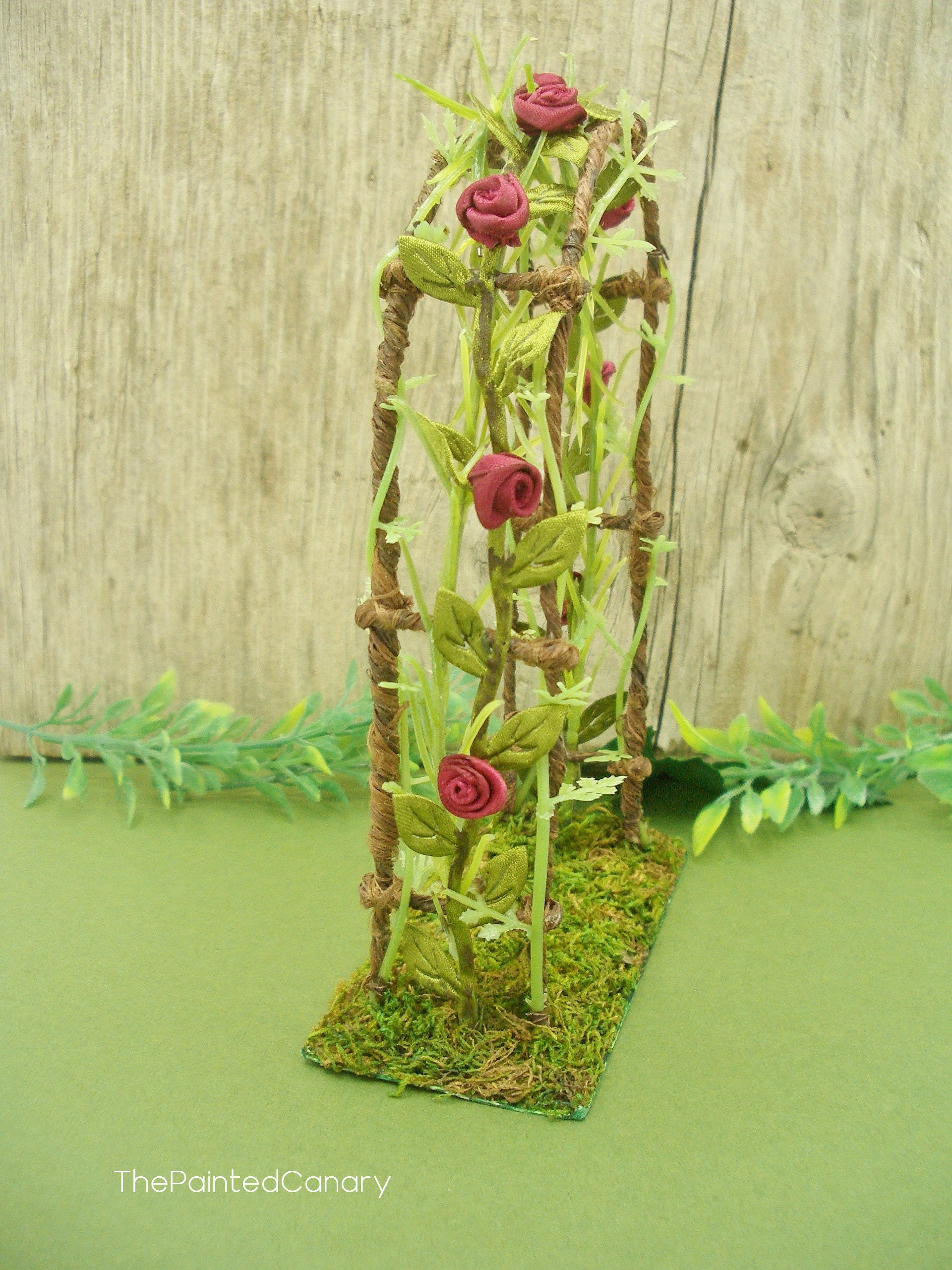 Handmade Fairy Garden Arbor Arch, Miniature Faerie Flower Trellis ...