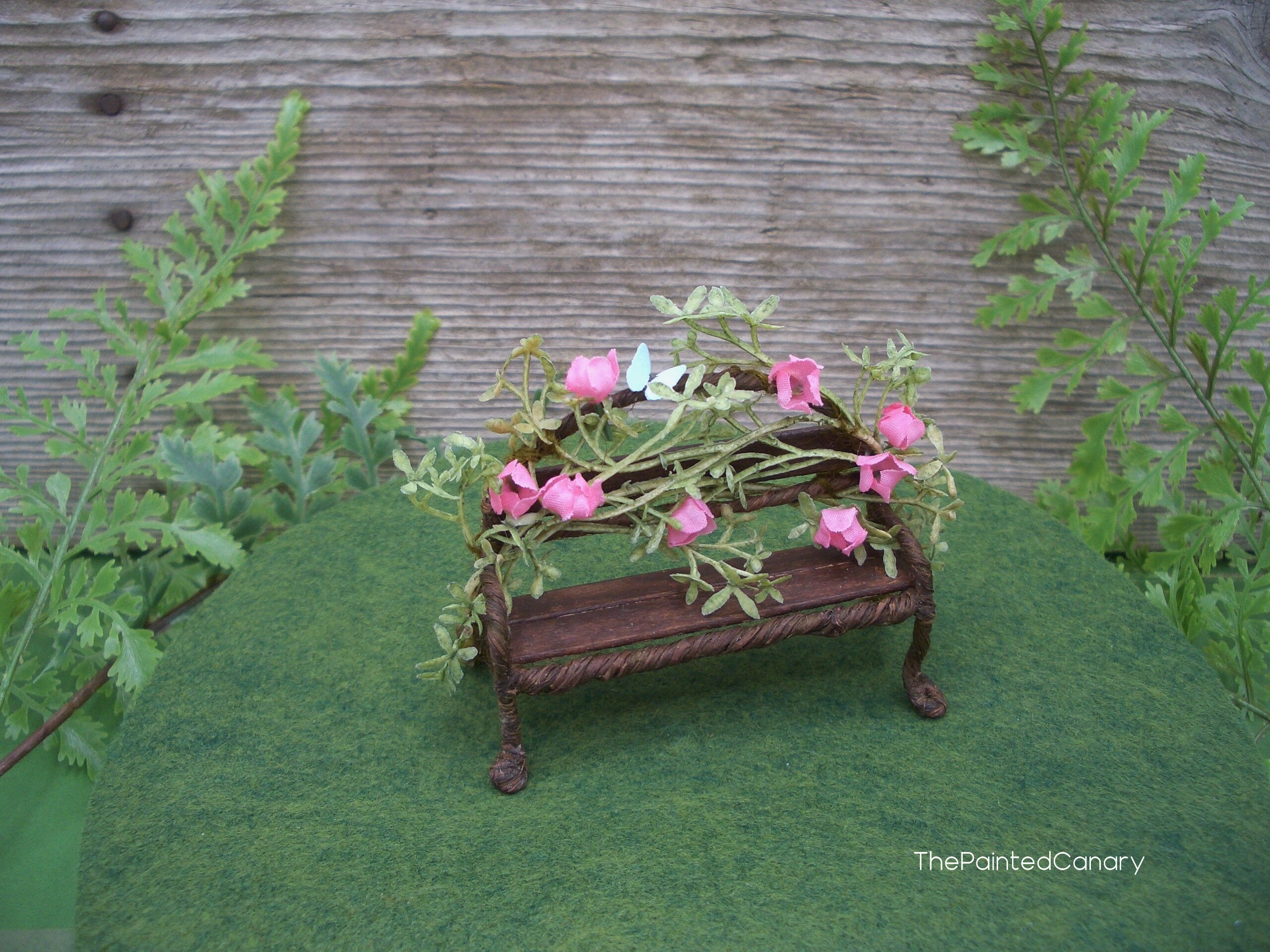 Handmade Fairy Garden Bench, Miniature Faerie Dollhouse Bench, Fairy ...