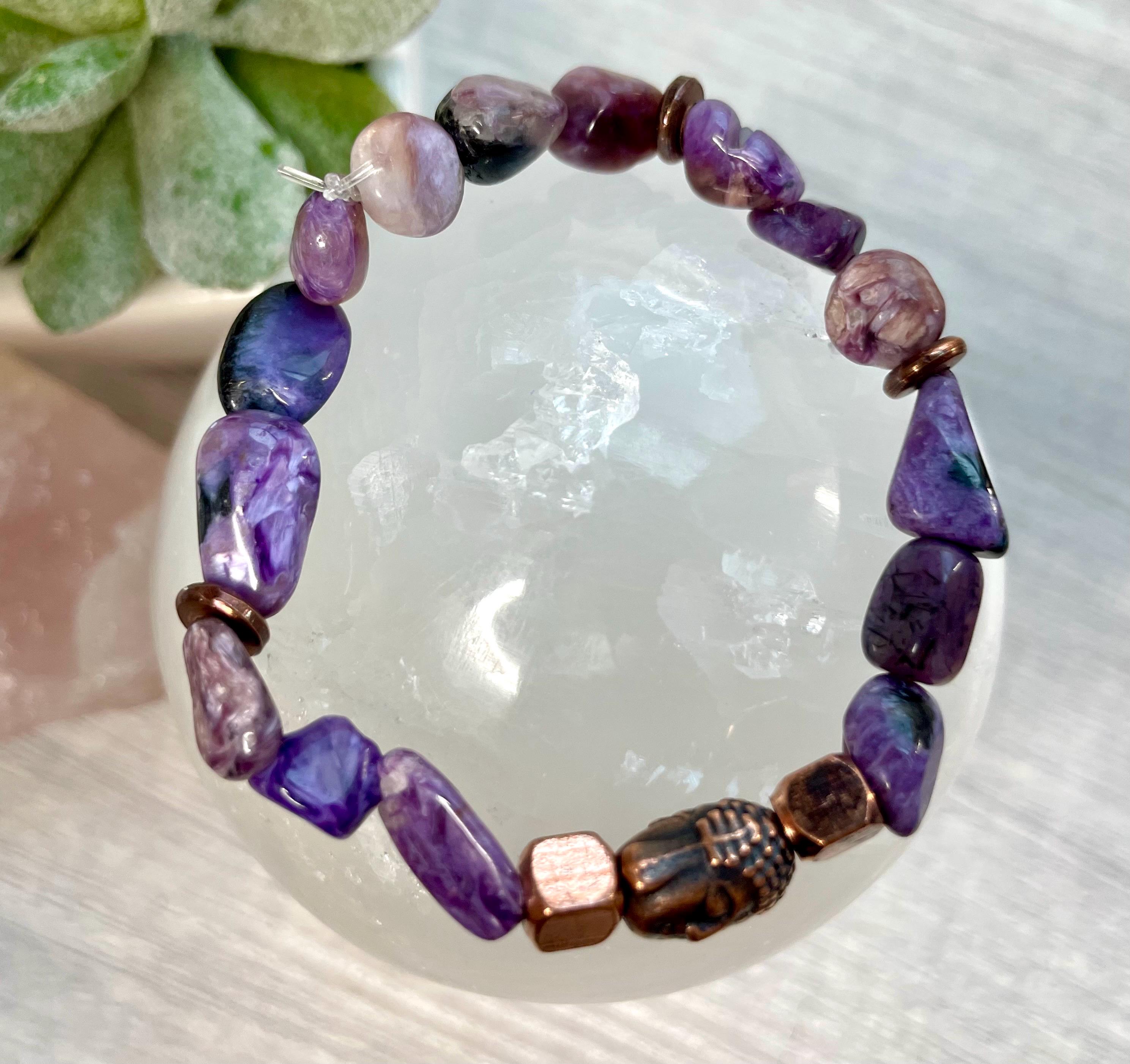Charoite Rare Crystal Bracelet | Luxury Handmade Authentic Gemstones ...
