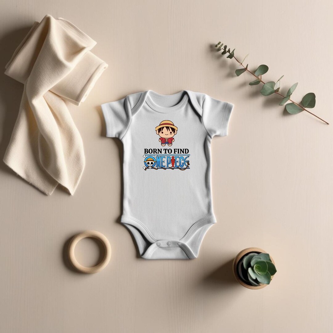 One Piece Chibi Luffy Baby Onesie Born to Find One Piece Anime Pirate ...