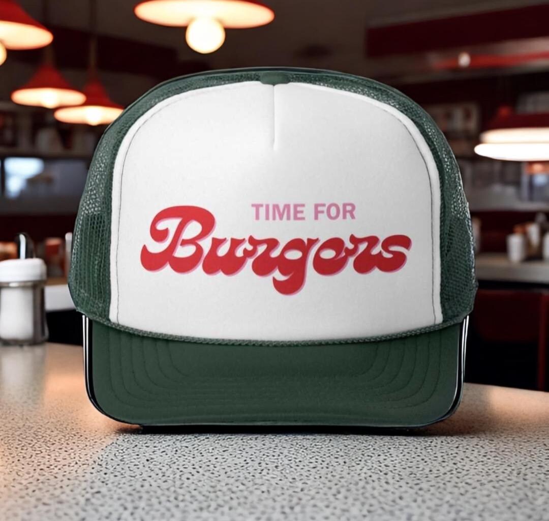Time for Burgers Trucker Cap, Hamburger Hat, Grill Cap, Vacation Hat - Etsy