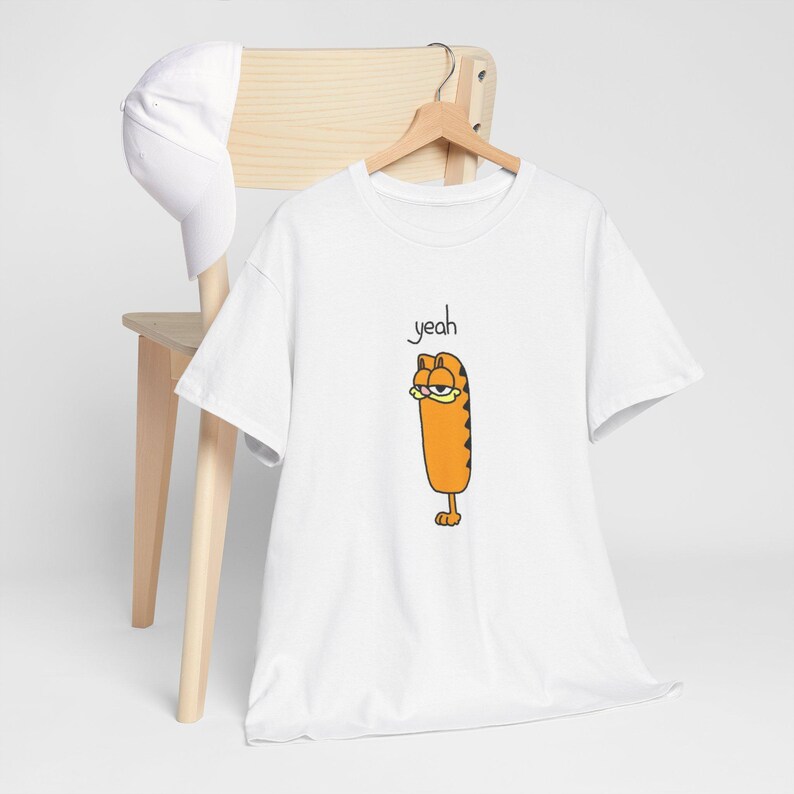 Funny Garfield Edgy Meme Unisex Tee Shirt, Heavy Cotton, Joke Graphic T ...