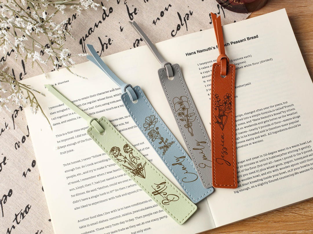 Custom Leather Bookmark, Personalized Bookmarks With Name, Engraved ...
