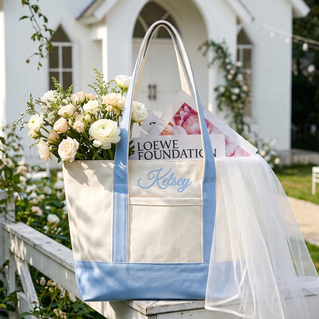 Personalized Tote Bag, Custom Name Tote Bag, Embroidered Canvas Tote ...