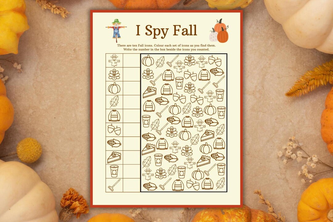 Thanksgiving I Spy Activity | Kids' Thanksgiving Activity |thanksgiving ...