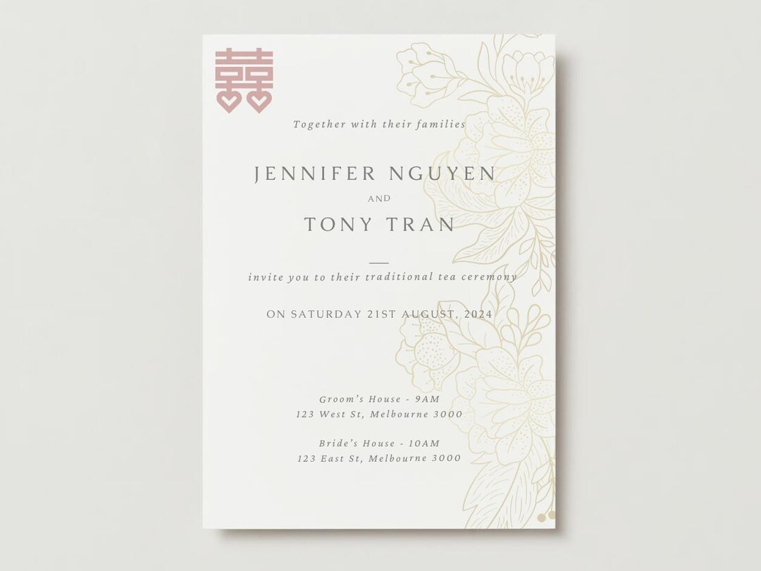 Elegant Tea Ceremony Invitation Template - Etsy