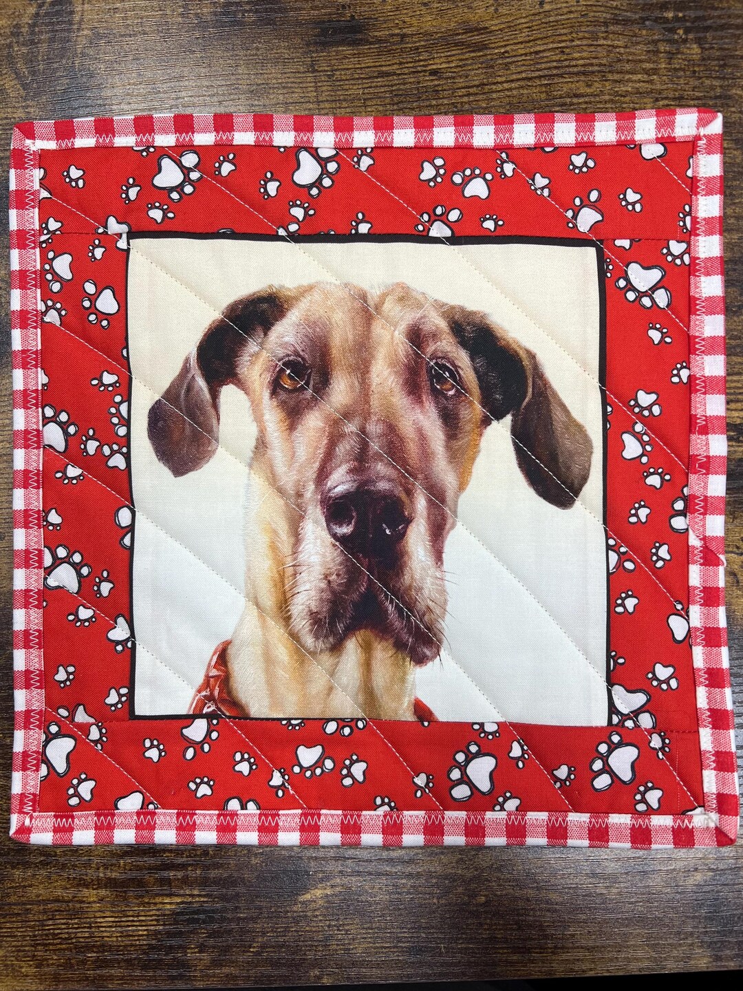 Quilted Dane Hot Pad: Dog Potholder, Handmade (9.75 X 10) (two ...
