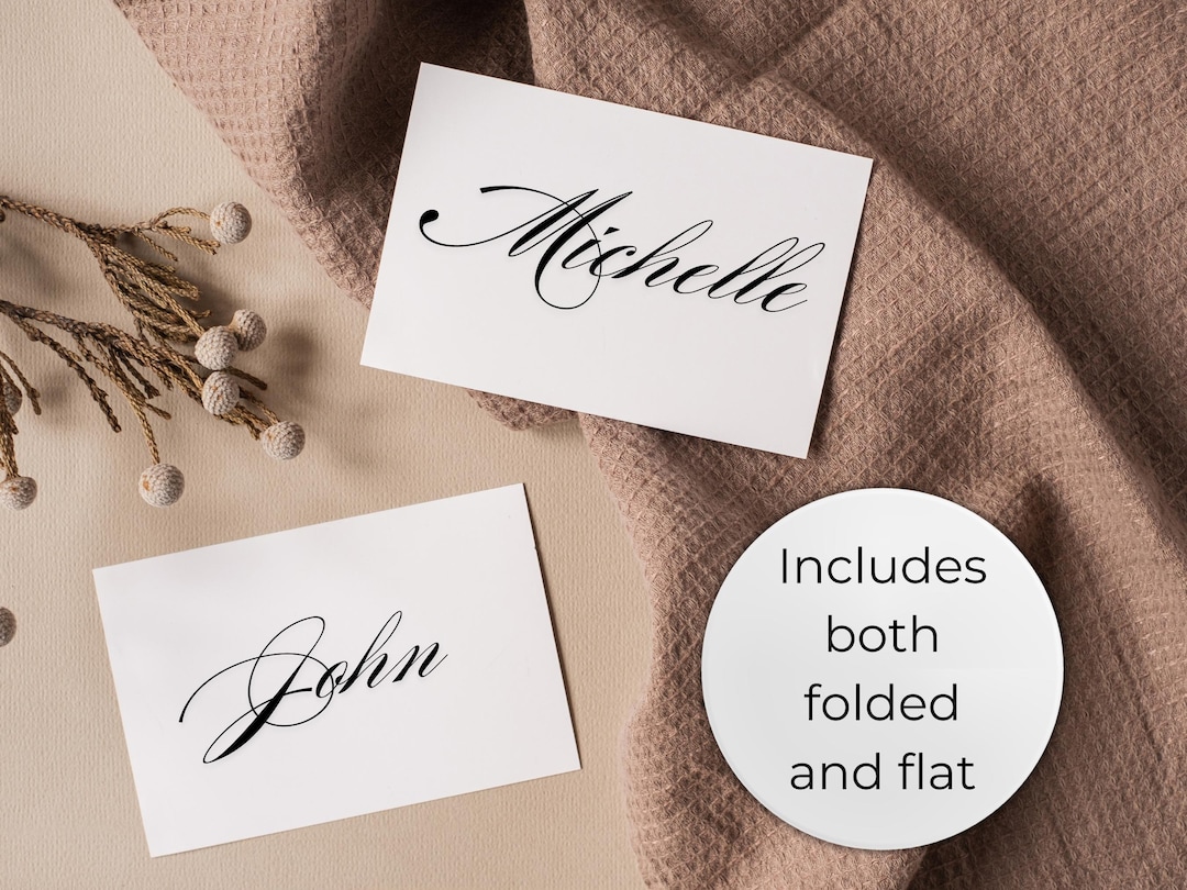 Folded or Flat Place Cards Templates | Minimalist Name Cards for ...