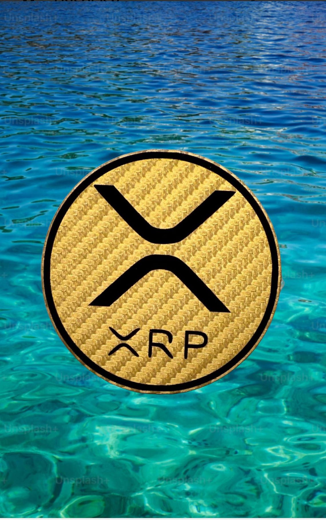 XRP Gold Carbon Fiber Leatherette Patch. Hydbond Thermal Bonding Backed ...