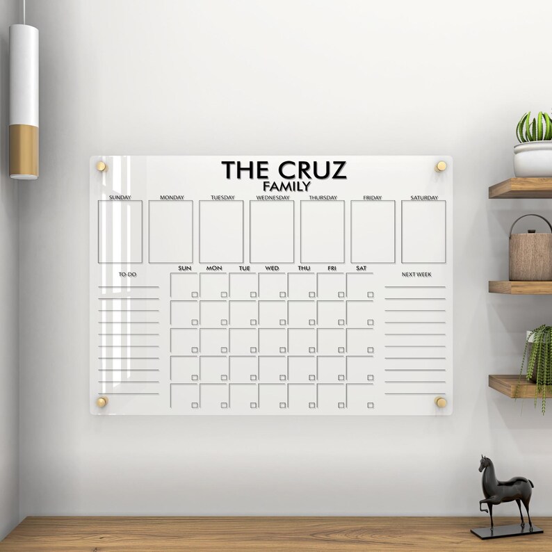 Personalized Acrylic Calendar for Wall | Monthly & Weekly Planner 2025 ...