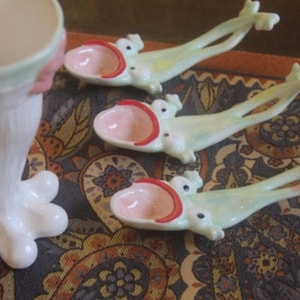 Whimsical Frog Ceramic Spoon Funny Handmade Soup Spoon, Cute Frog ...
