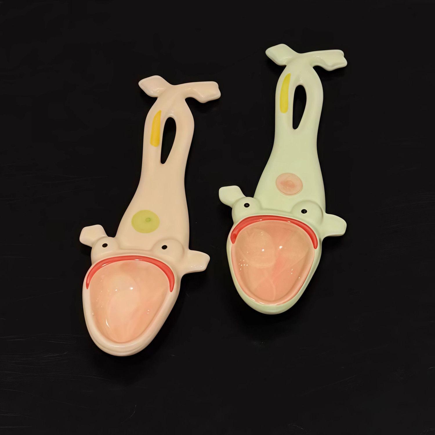 Whimsical Frog Ceramic Spoon Funny Handmade Soup Spoon, Cute Frog ...