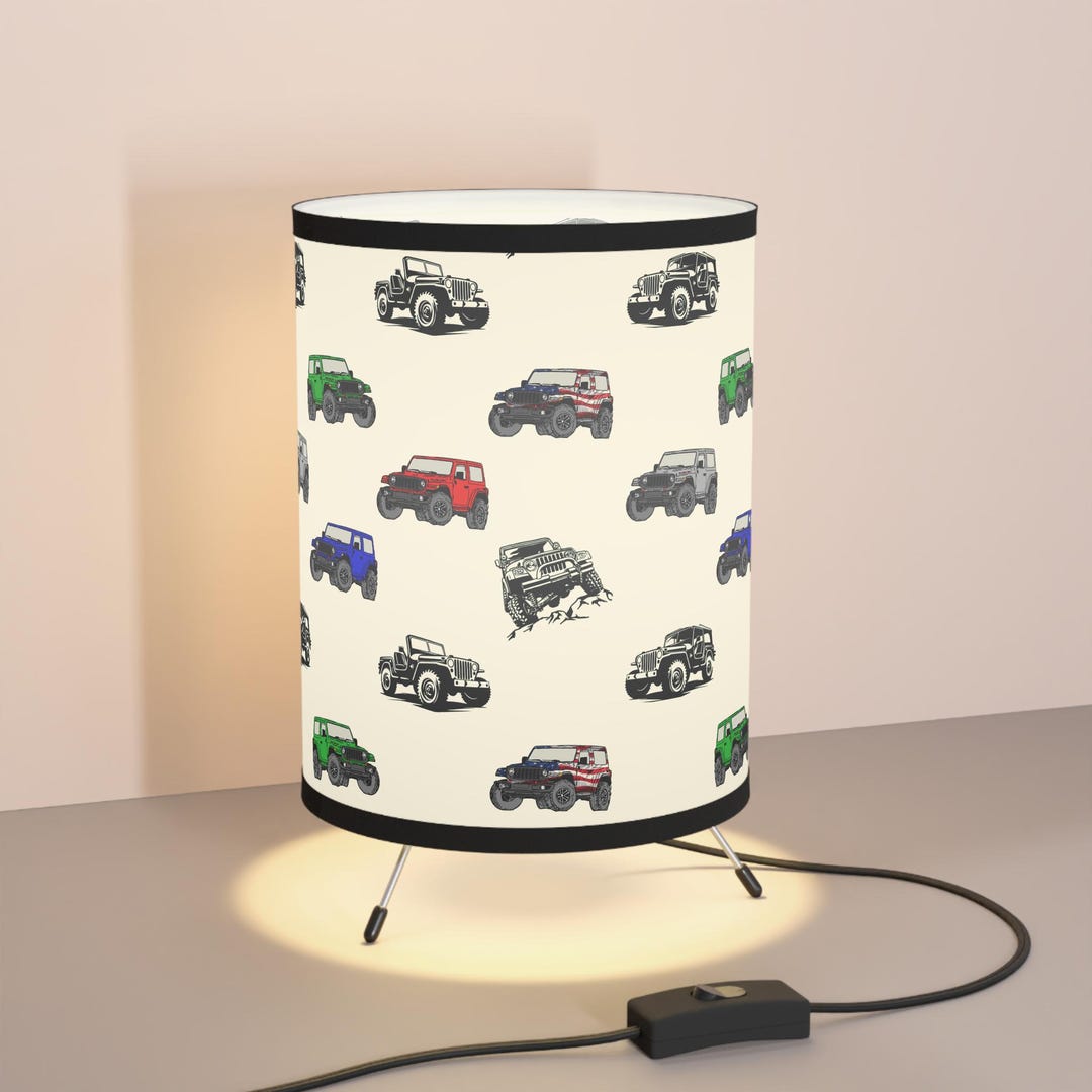 Tripod Lamp, Jeep Wrangler Rubicon Print, Unique Home Decor, Gift for ...