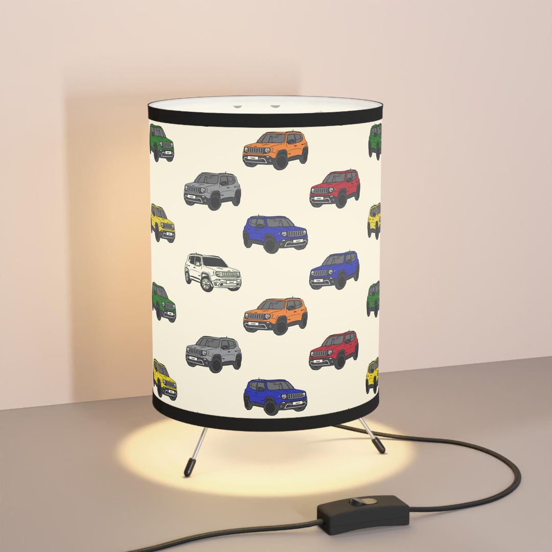 Tripod Lamp, Jeep Renegade Print, Unique Home Decor, Gift for Car ...