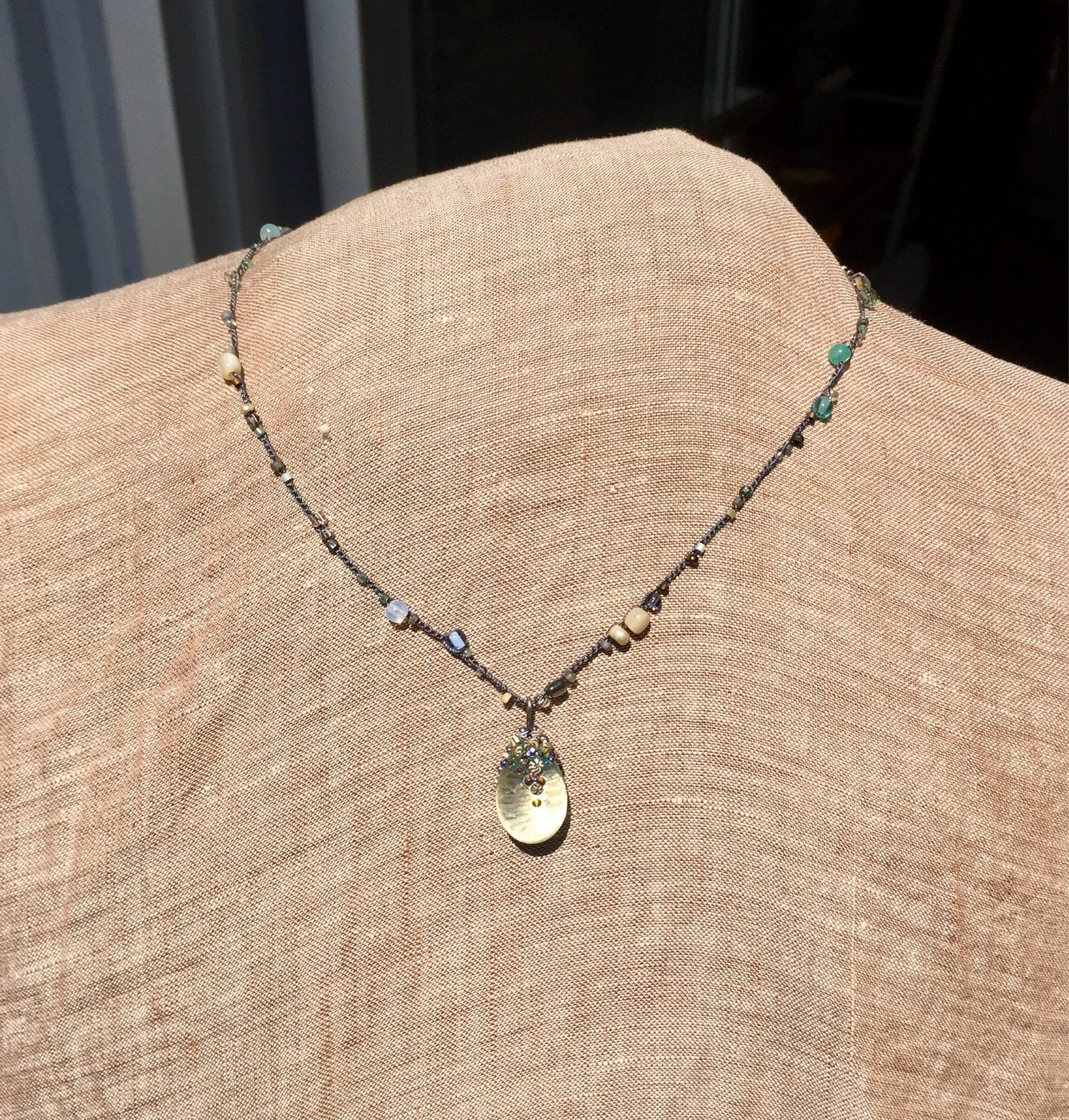 Sparkling Barnacle Capped Flamework Aqua Pendant - Etsy