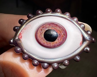 Handmade Flamework Golden Glass Eye Brooch With 3 Tears - Etsy