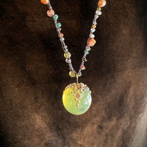 Translucent Green Moonstone Glass Orb Barnacle Pendant - Etsy