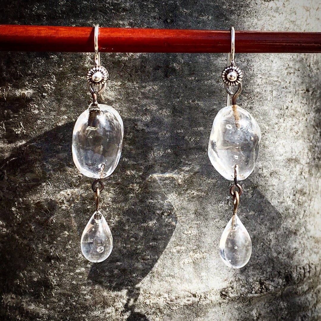 Melting Ice Glass Earrings - Etsy