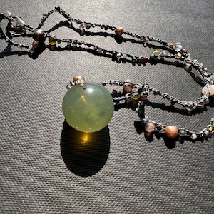 Translucent Green Moonstone Glass Orb Barnacle Pendant - Etsy