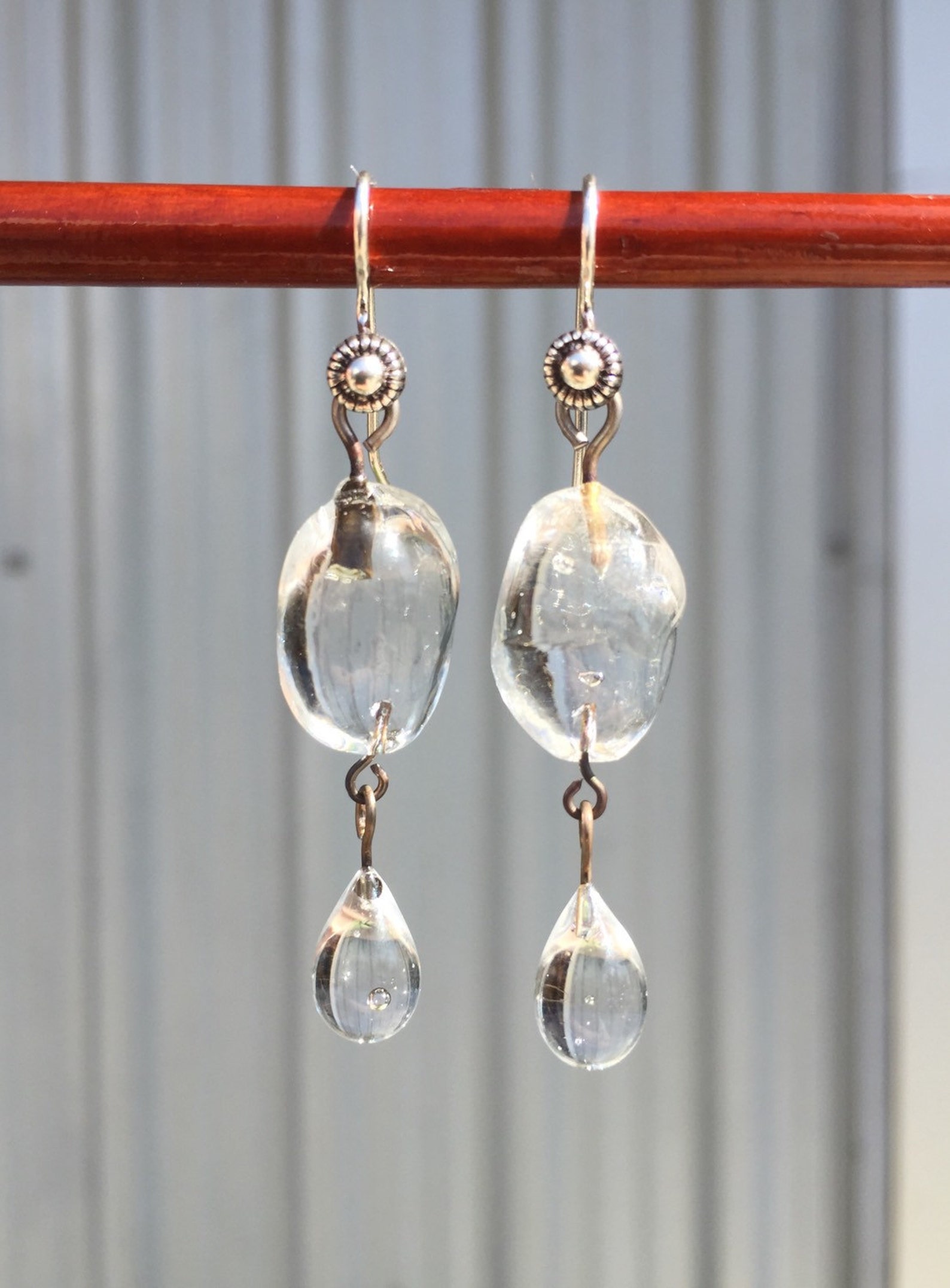 Melting Ice Glass Earrings - Etsy