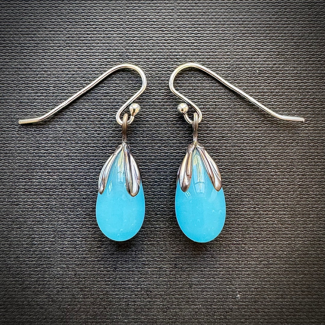 Translucent Turquoise Mini Earrings - Etsy