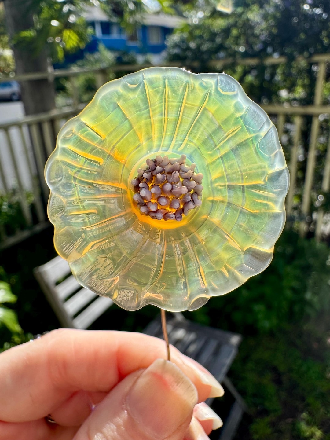 Translucent Pale Yellow Flameworked Glass Flower - Etsy