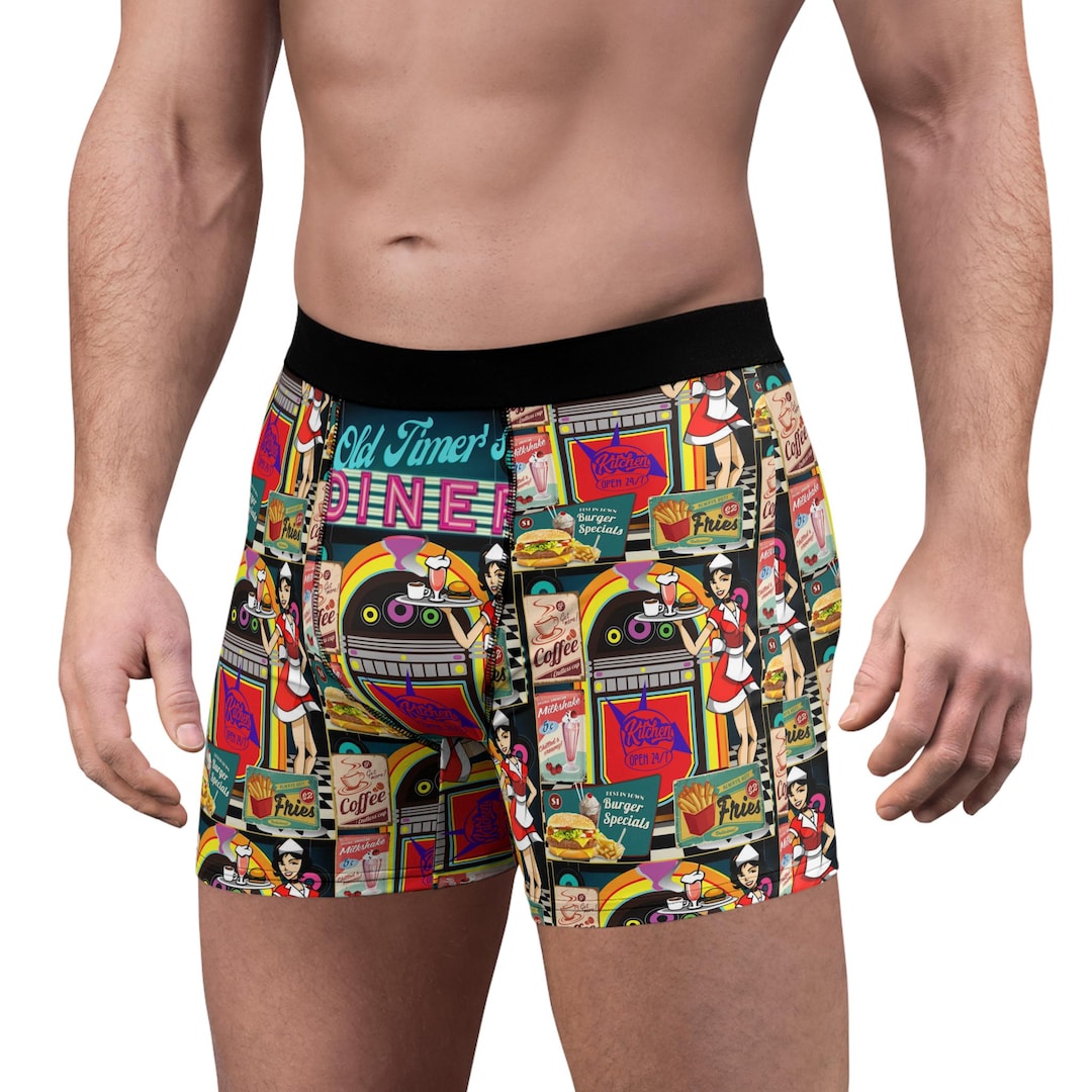 Vintage 50s Nostalgic Men's Boxer Briefs, Retro Old Timer Underwear ...