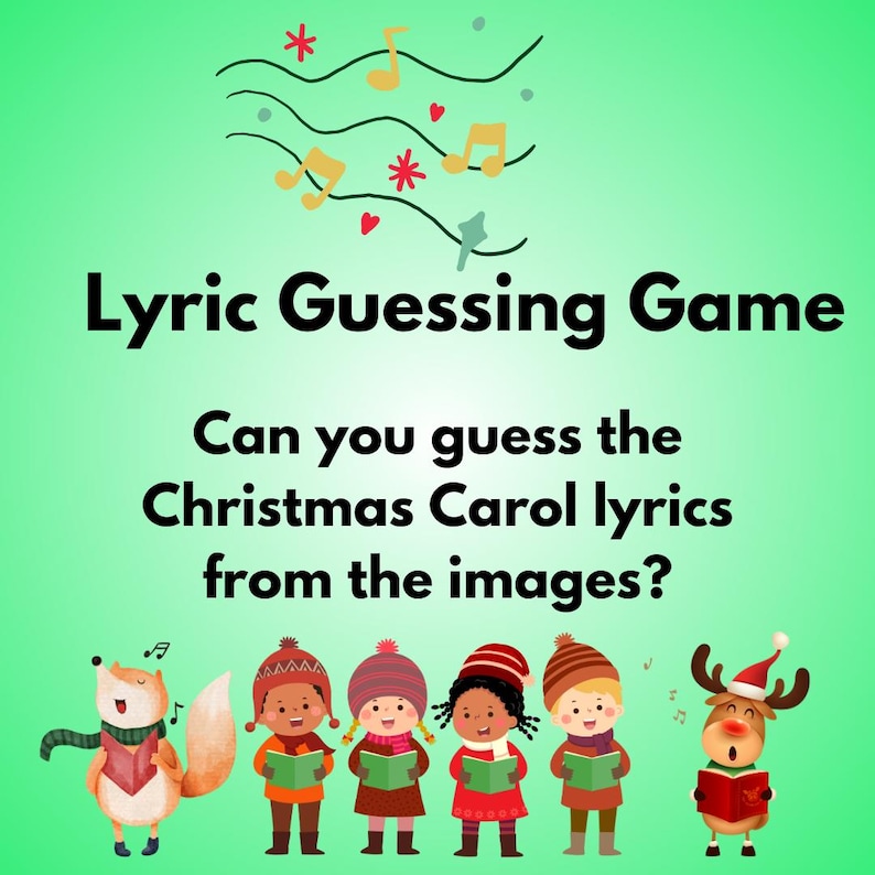 Guess the Song Lyrics Digital Game - Christmas Carol Pack - Etsy