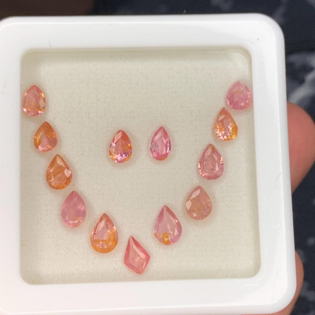 Natural Neon Dreamy Milky Pink Octagon Mahenge Spinel, Vivid Orangish ...