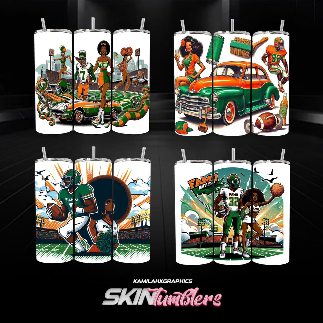 FAMU BUNDLE 4 PACK, Florida A&M University,20 Oz Skinny Tumbler ...