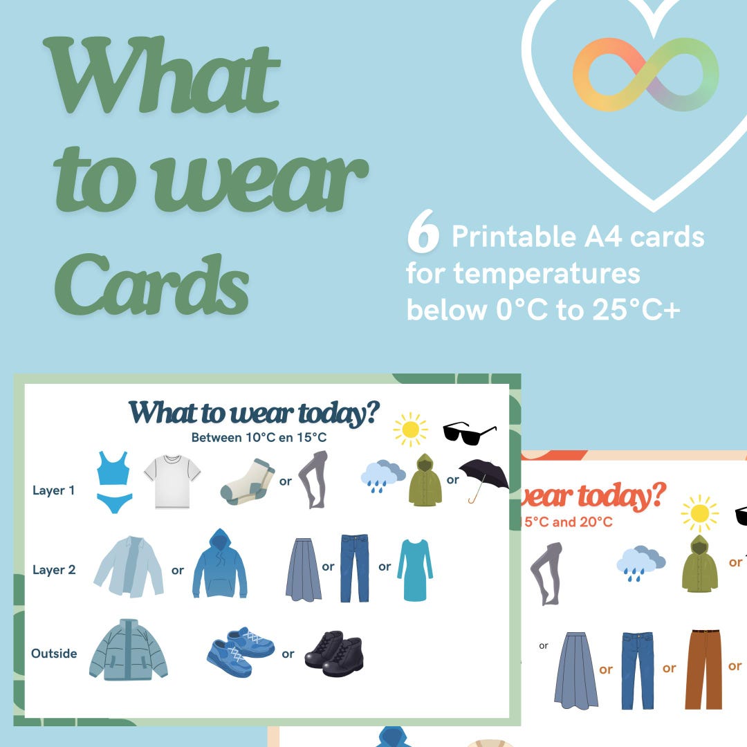 Printable Daily Outfit Planner for Kids and Adults Autism and ADHD ...