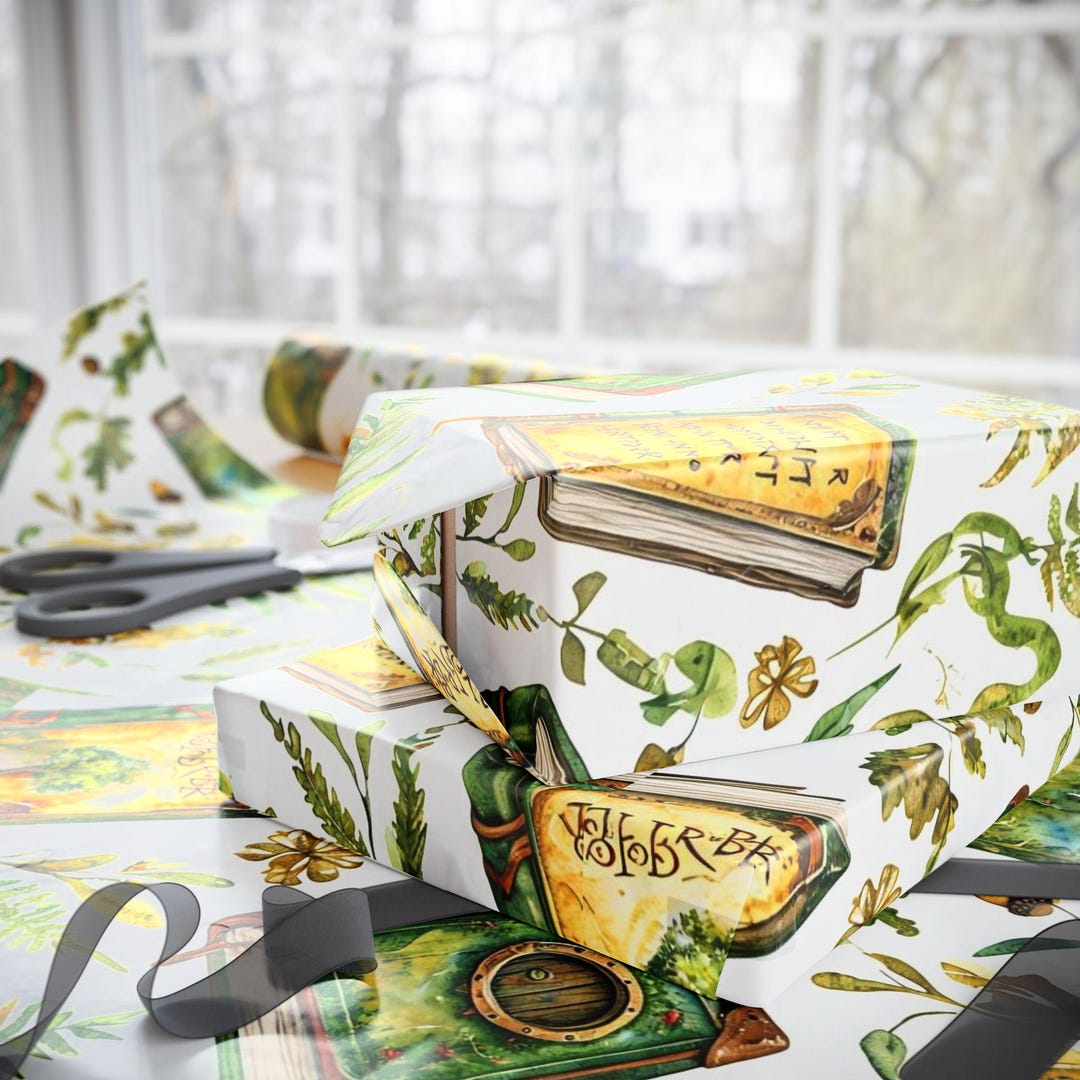 Hobbit Book Theme Holiday Gift Wrapping Papers - Etsy