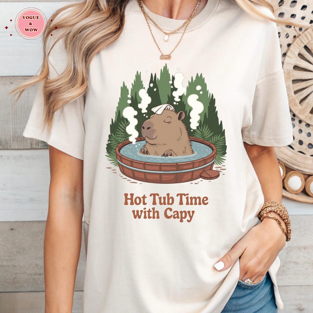 Capybara Shirt - Cute Hot Tub Tee for Capy Lovers | Relaxing Cozy ...